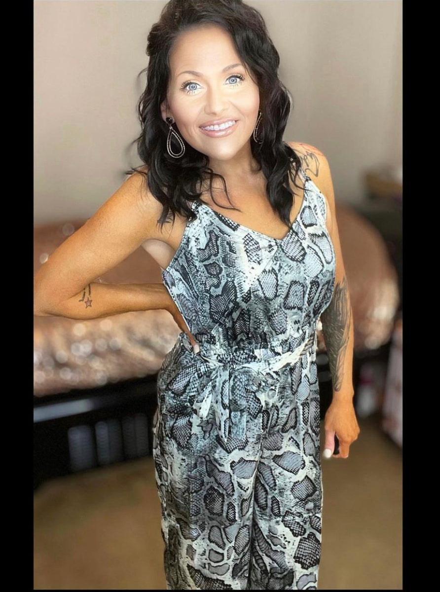 Pretty In Python Jumpsuit – GlamMama’s Boutique